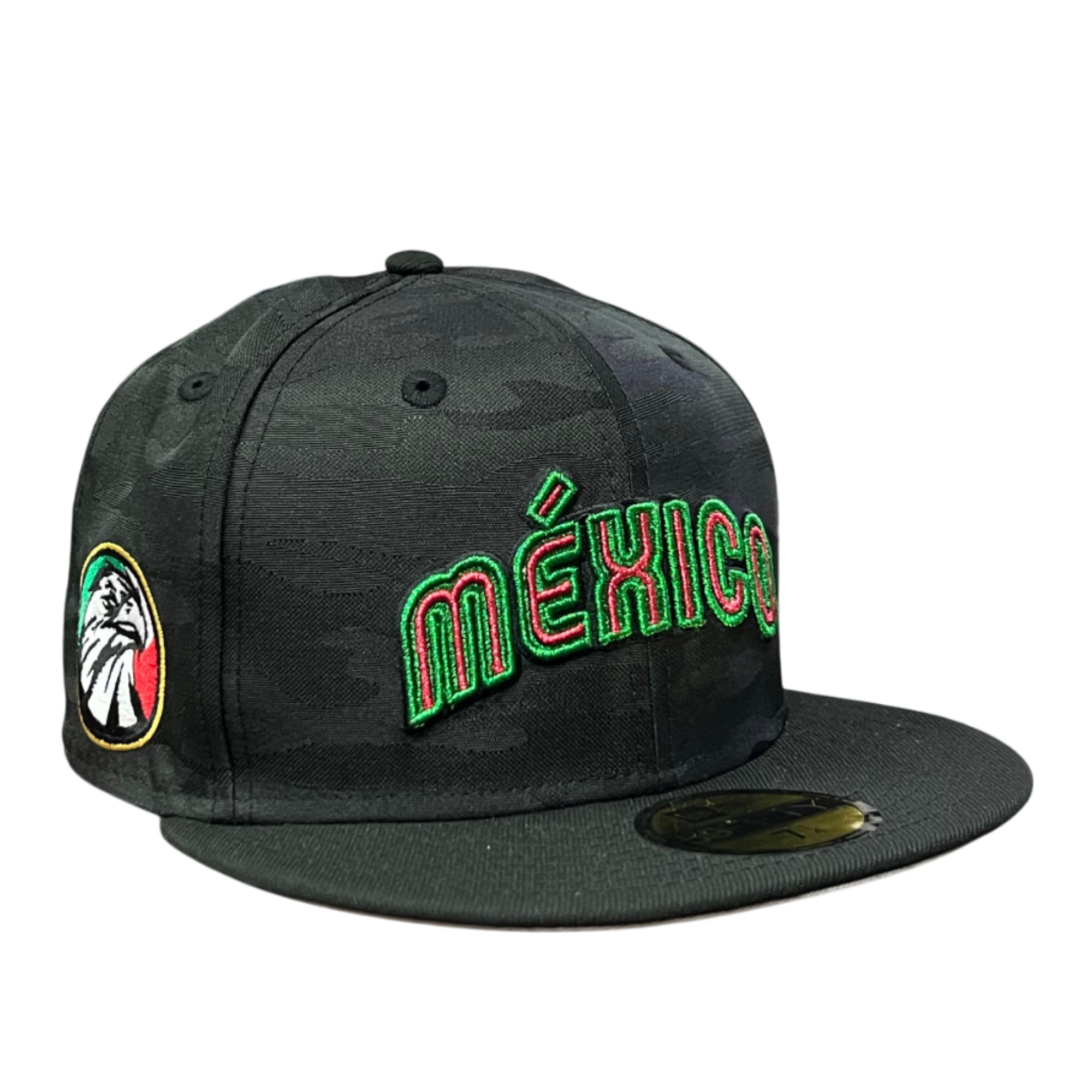 Mexico Script Baseball Eagle Black Camo 59FIFTY Fitted Hat